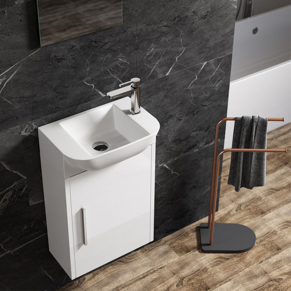 Veco 45 wall-mounted vanity with integrated sink